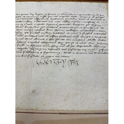 HENRY VIII, KING OF ENGLAND (1509-1547): A SIGNED DOCUMENT RATIFYING ...