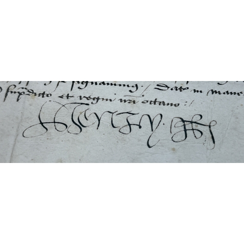 HENRY VIII, KING OF ENGLAND (1509-1547): A SIGNED DOCUMENT RATIFYING ...