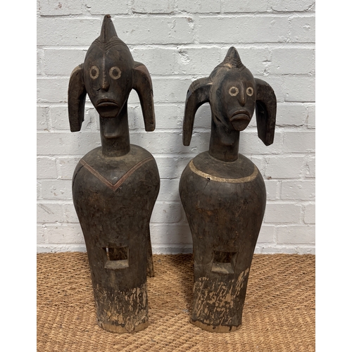 A PAIR OF CHAMBA FIGURES FROM NIGERIA 70cm H each.