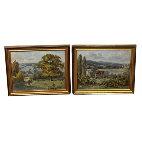 FRED STUBBINGS (BRITISH 1870-1956): TWO OIL PAINTINGS ON BOARD ...