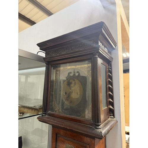 A LATE 17TH CENTURY WALNUT LONG CASE CLOCK OF NARROW PROPORTIONS The ...