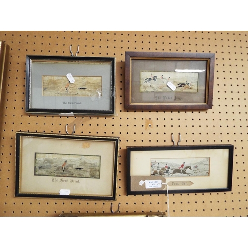 Four antique Stevengraph pure silk woven picture mounted framed and ...