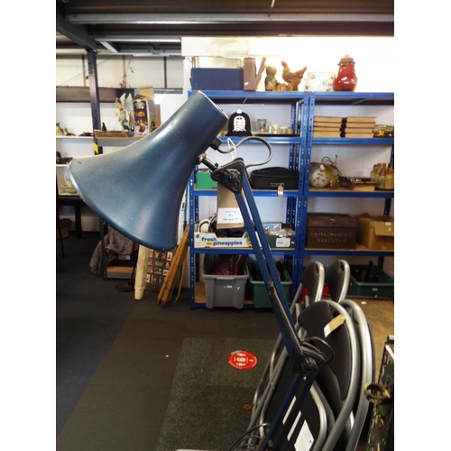 A vintage blue painted Angle poise lamp