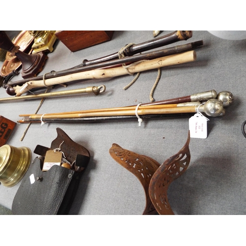 Five assorted military swagger sticks