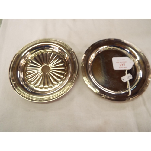 Two Christoffel silver-plated pin dishes