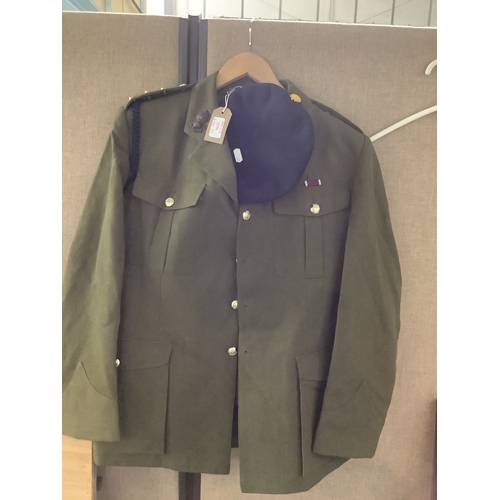 An officer's No2 dress uniform to include jacket, trousers and a beret