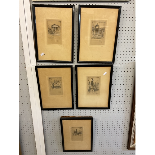 Five antique engravings