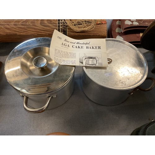 Two Aga cake baker cooking vessels