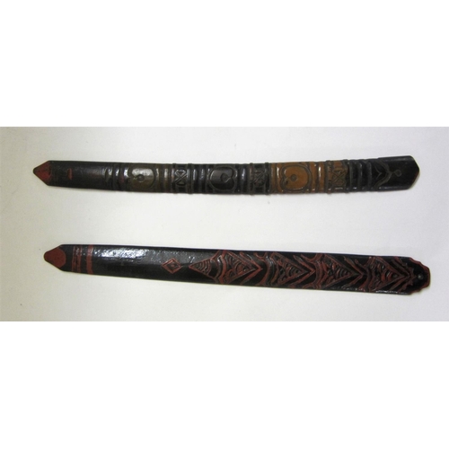 2 Ainu Wooden Ikupasuy Cermonial Libation Sticks/Moustache Lifters ...