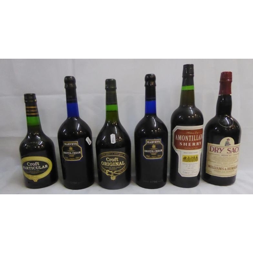 Harveys Bristol Cream Sherry 1L x 2, Crofts Particular 70cl, Croft ...