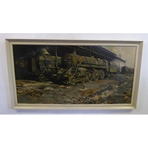 David Shepherd Print Nine Elms, The Last Hours, locomotive