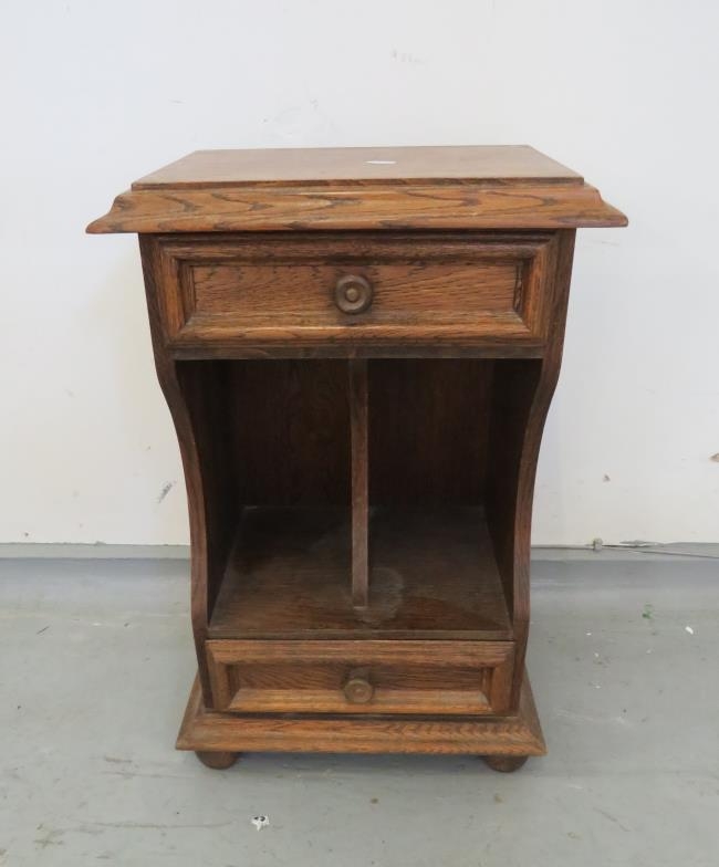 Oak Small Side Cabinet with upper drawer, 2 central open divisions ...