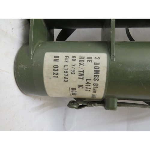 Mortar Case Military Bomb Carrier for 2 bombs 81mm MOR HE L41A1 etc ...