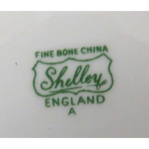 Shelley Teapot no. 1524 with flowerhead decoration & blue handle & knop ...