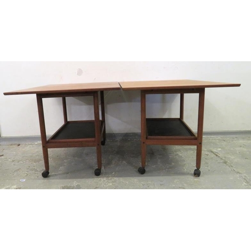 2 Danish Expandable Drinks Trolleys with removeable tray under 70cm x ...