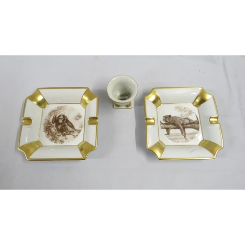 2 Limoges Porcelain Artistic Emanuel Thomas Hand Made depicting chimp ...