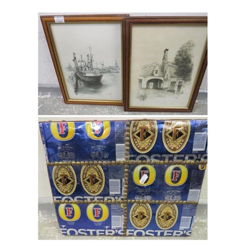 Pair Framed Prints, Zeebrugge & House in Bruges approx. 29cm x 39cm ...