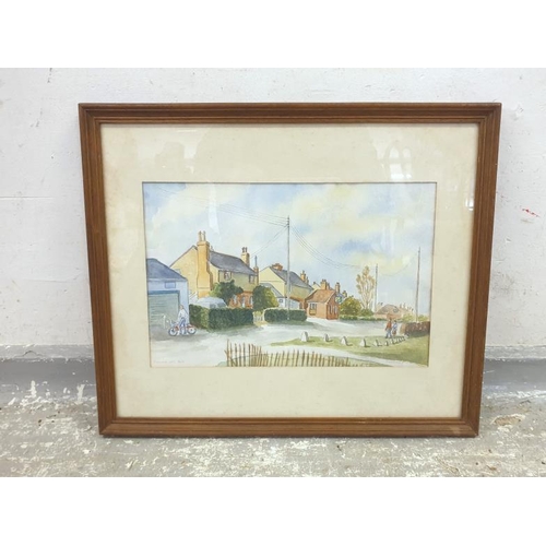 Watercolour of Brabourne Lees Kent by Gwendoline Thomas total size ...