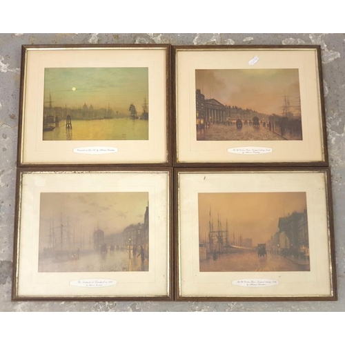 4 Atkinson Grimshaw Prints, The Dockside Liverpool 1886, Old Custom ...