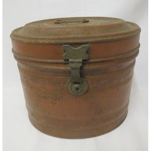 Metal Hat Box with handle over approx. 33cm x 27cm