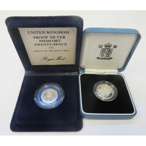 Royal Mint Silver Proof £1 Coin 1997 & Silver Proof 20p with ...