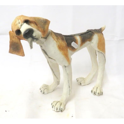 Resin Composition Dog Sculpture of a Beagle approx. 28cm H