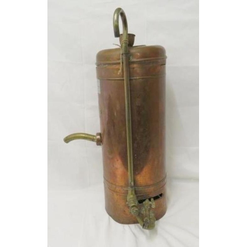 Copper Hot Water Tank with brass fittings approx. 74cm H, named Omnia ...