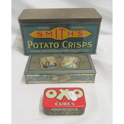 Oxo Cubes Tin, Eve Jubilee Souvenir Tin & World Famous Smiths Potato ...