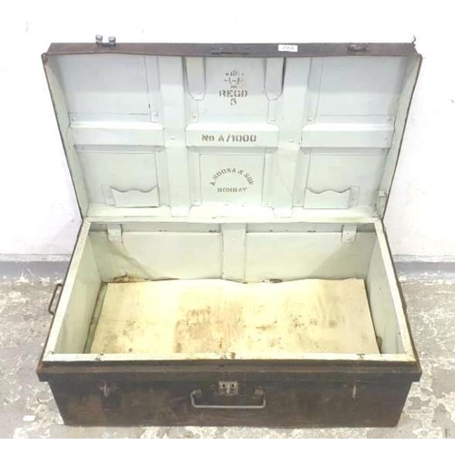 Metal Trunk marked to interior REGD 3 No A/1000 A Moosa & Son Bombay ...