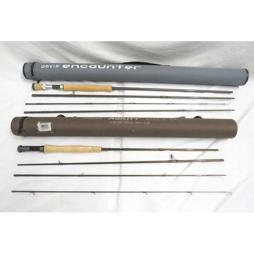 Orvis Encounter 9ft 6 6WT Fishing Rod, cased & Shakespeare Agility Rise ...