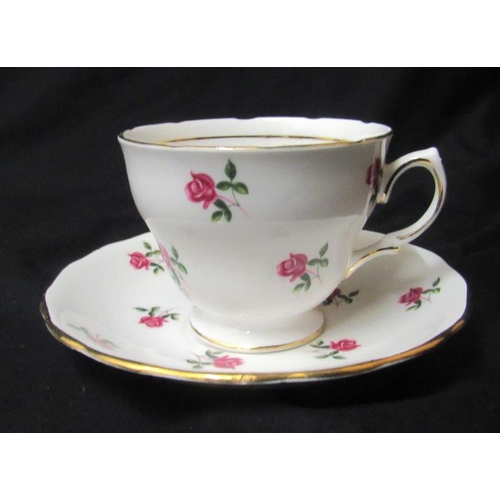 Pink Rosebud Decorated Colclough Tea Set incl. 6 cups, saucers, tea ...