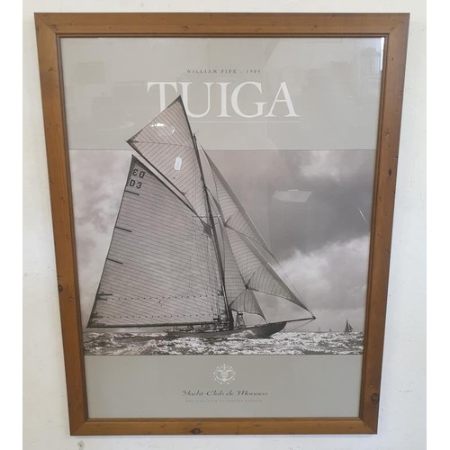 Large F/g Poster 'Yacht Club De Monaco - Tuiga' William Fife 1909, 68cm ...