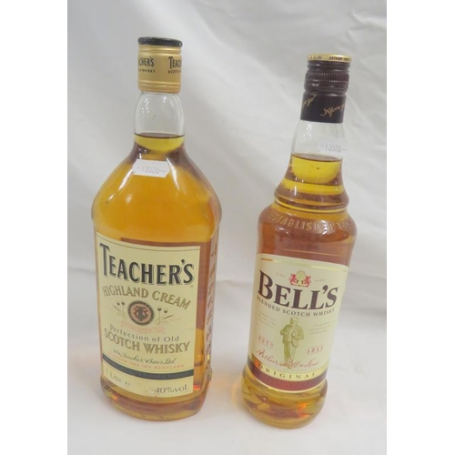 Bells Blended Scotch Whisky 70cl & Teachers Highland Cream Scotch ...