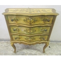 French Country Chest Painted Bombe Style 3 drawer chest of drawers on ...