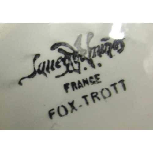 Blue & White Sarreguemines Foxtrot Decorated Tea Set incl. teapot ...