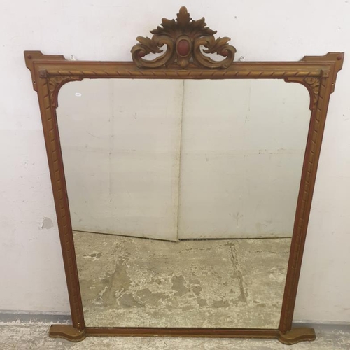 Large Hall Mirror with gilt & red painted frame approx. 130cm W x 157cm ...