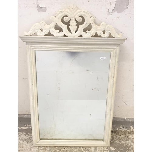 White Painted Mirror with decorative cornice to top approx. 48cm W x ...