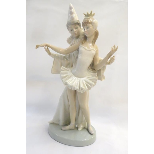 Lladro Carnival Couple, clown & ballerina no. 4482 approx. 26.5cm H