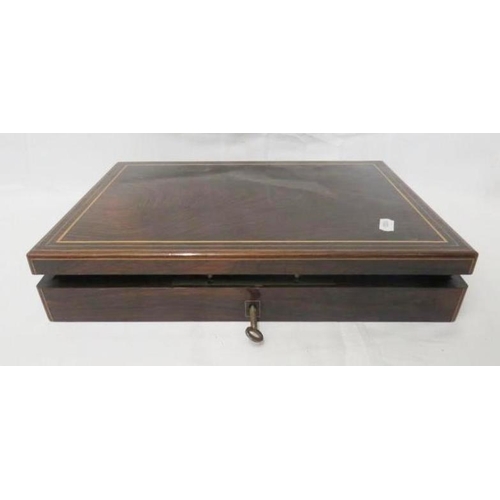 Coin Box with velvet interior approx. 36cm x 26cm x 6cm with key