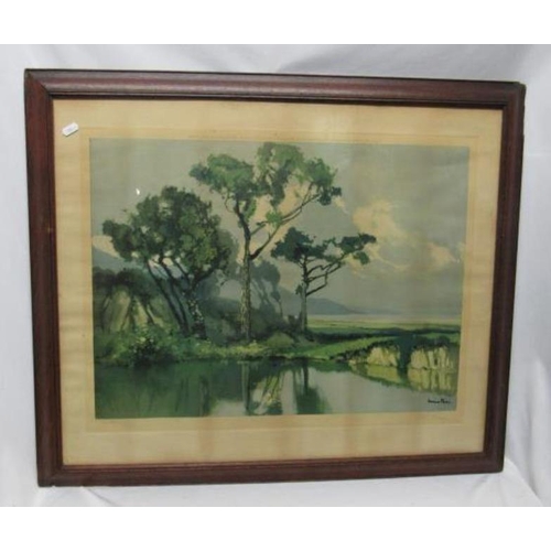 F/g Print 'Still Waters' by Lucien Peri, 84cm x 70cm (LEFT HAND WALL)