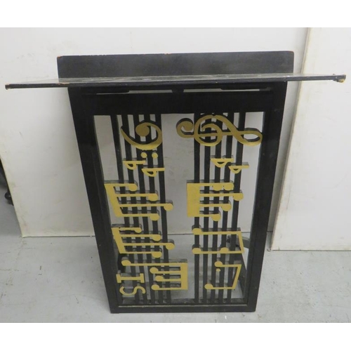 Ebonised Music Lectern/Stand with carved musical notes approx. 76cm W x ...