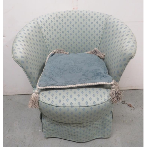 Blue Upholstered Tub Chair with squab Cushion approx. 64cm W x 63cm H ...