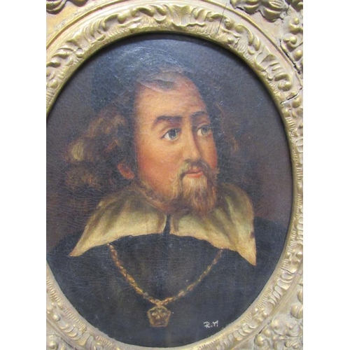 Pair Framed Oils on Canvas Male & Female Portraits, monogrammed RT ...