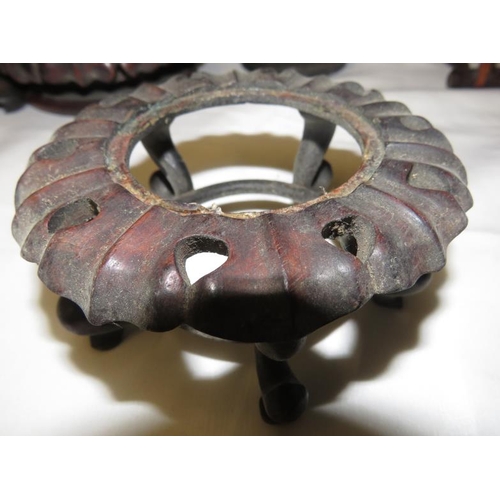 Oriental Hardwood Pierced & Carved Stands