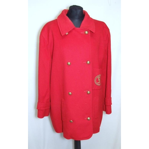 Ladies Basler Taupe Herring Bone Tweed Coat size 44 & Jaeger Red Wool ...