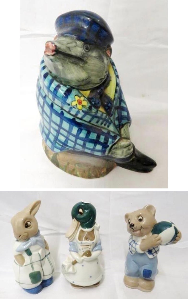 David Sharp Rye Pottery Rat seated upon a rock Wind in the Willows ...