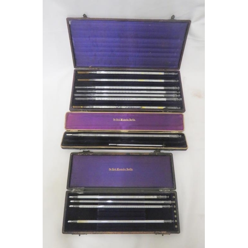 Cased Glass Vintage Mercury Thermometers (13 thermometers/3 cases)