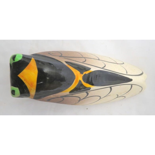 Vintage French Brown & Orange Cicada Fly Wall Pocket 25cm L marked 16 ...