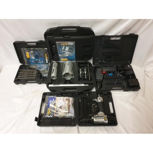 Boxed As New Tools incl. Workzone 7 piece diamond core drill set, 12V ...