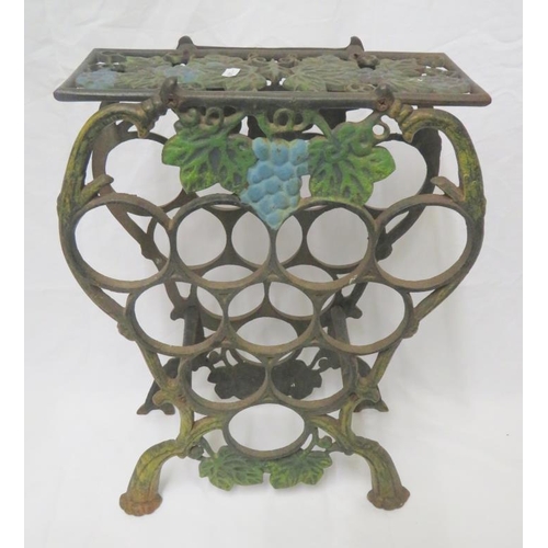 10 Bottle Wrought Metal Wine Rack with grapevine decoration approx ...
